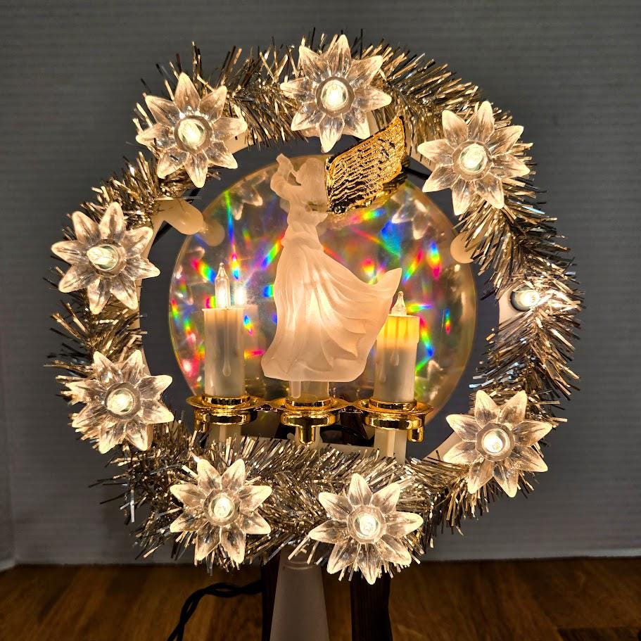 Lighted Tree 14-Inch Lighted Angel Tree Topper - Gold & Silver With 10 ...