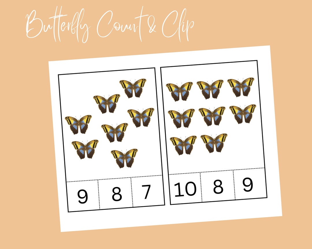 Butterfly Nature Count and Clip Cards - Etsy