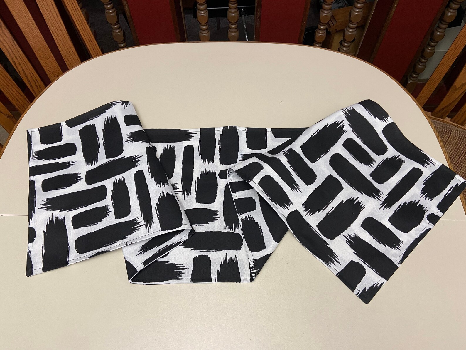 Black and White Canvas Table Runner Outdoor or Indoor Table - Etsy