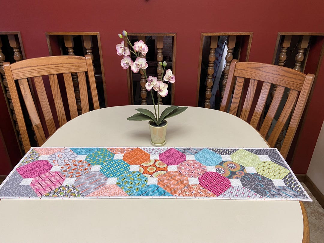 Quilted Handmade Table Runner, Sofa Table Runner, Spring Table Runner ...