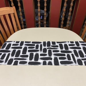 Black and White Canvas Table Runner Outdoor or Indoor Table - Etsy