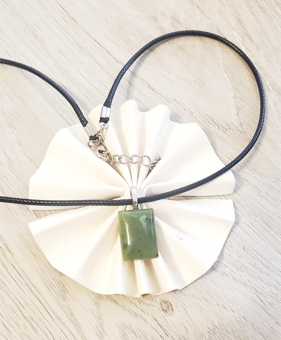 Natural Jade Rectangle Jade Pendant, Jade Cabochon Necklace With ...