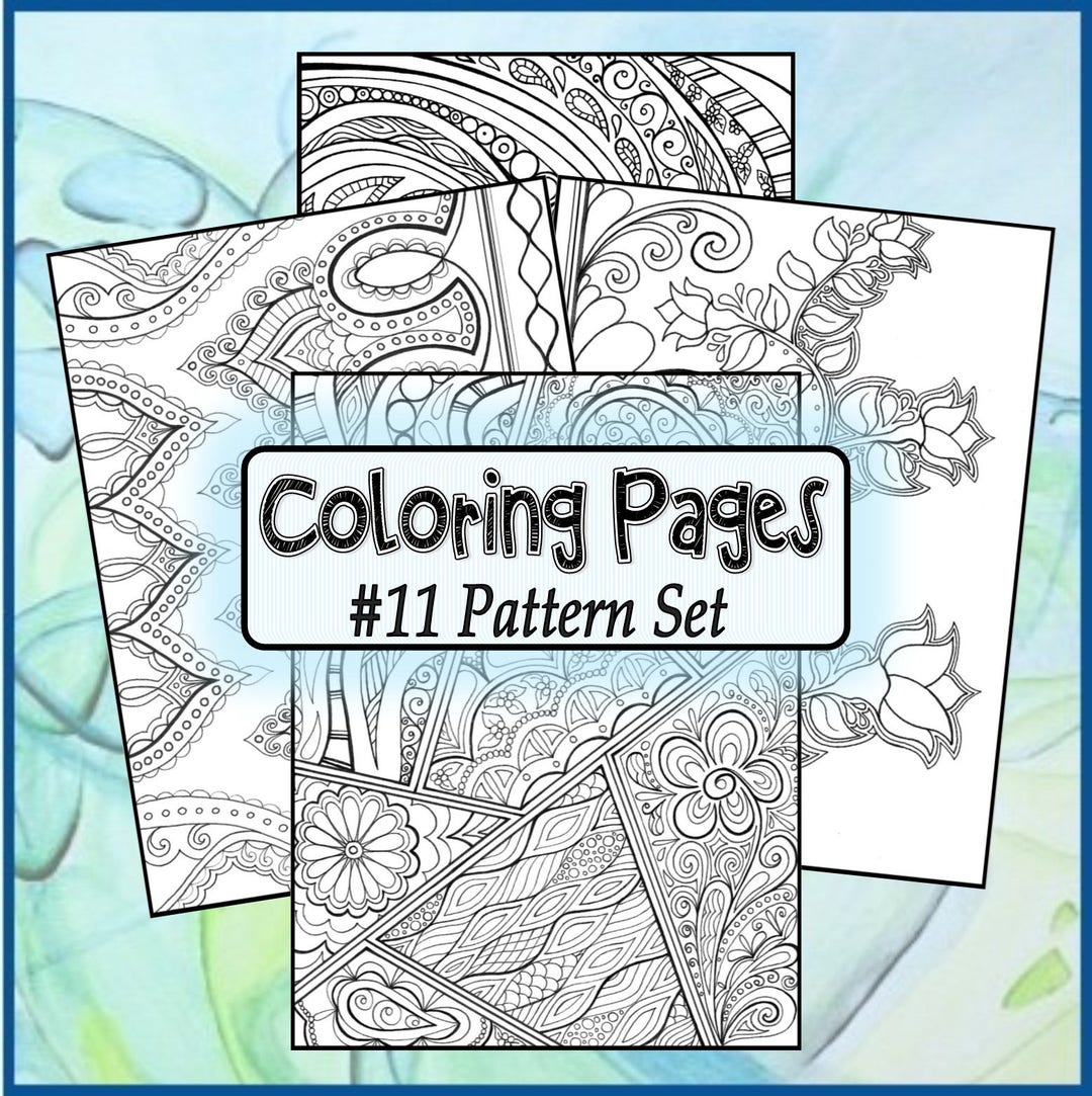 DIGITAL DOWNLOAD** Coloring Pages #11 Pattern Set ** - Etsy