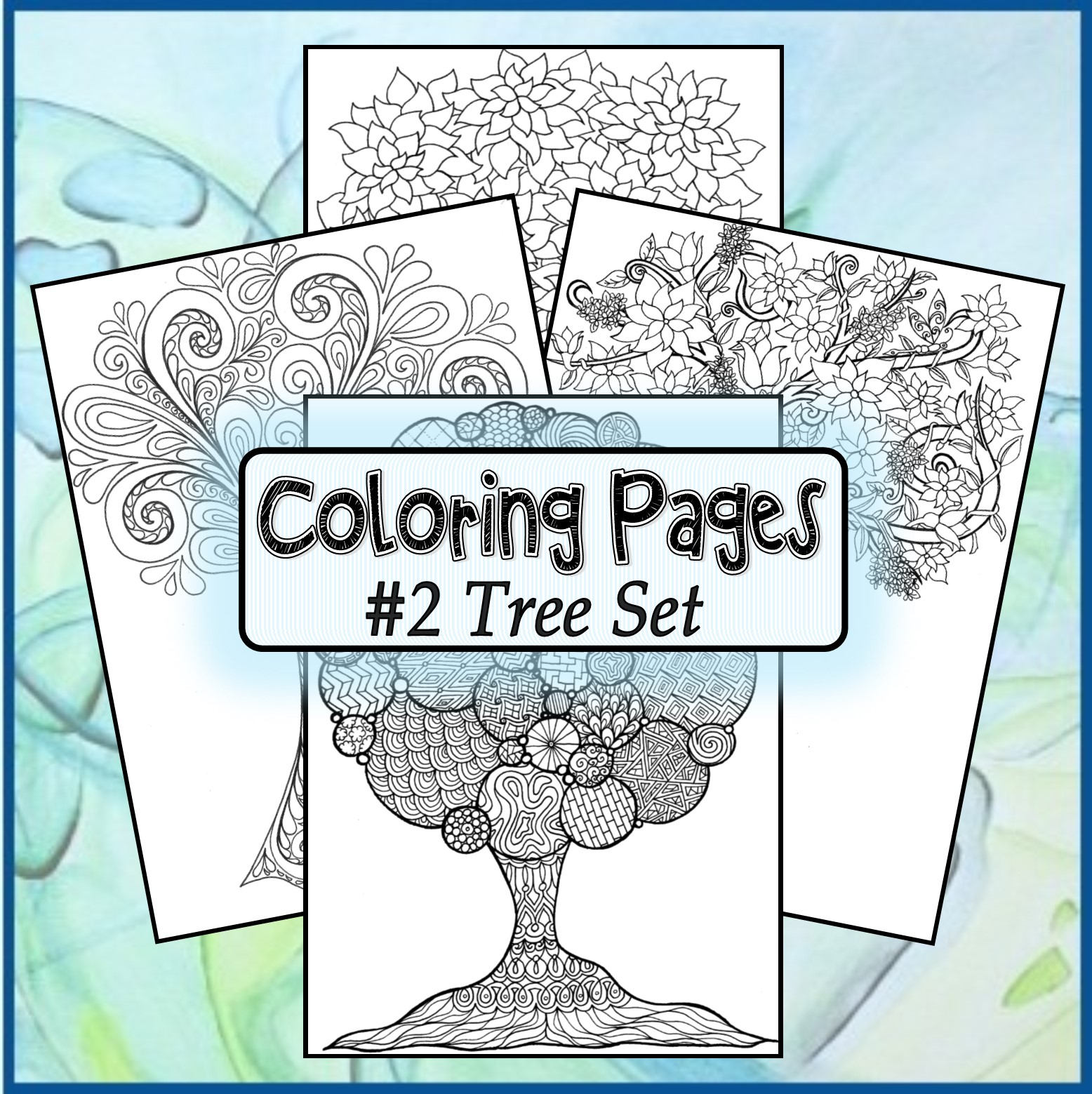 DIGITAL DOWNLOAD** Coloring Pages #2 Tree Set ** - Etsy