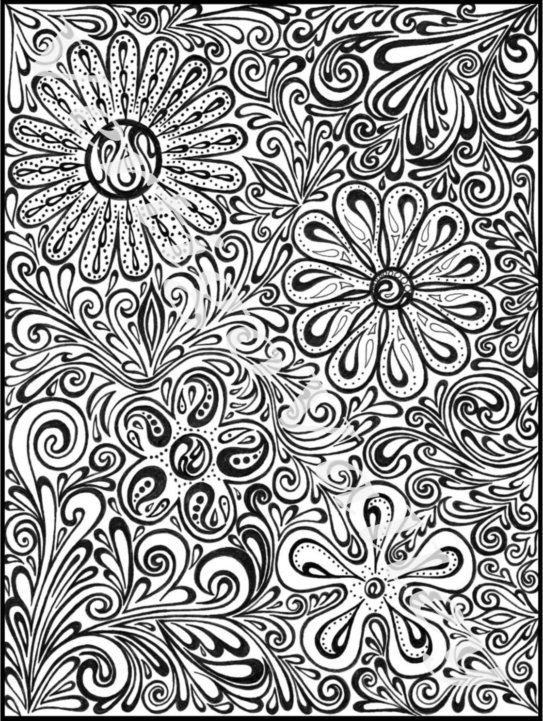DIGITAL DOWNLOAD** Coloring Pages #5 Filigree Flower Set ** - Etsy