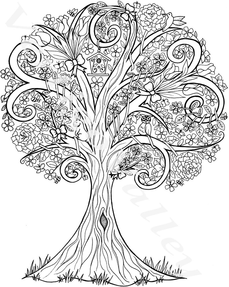 DIGITAL DOWNLOAD** Seasonal Coloring Pages #1 Tree Set ** - Etsy