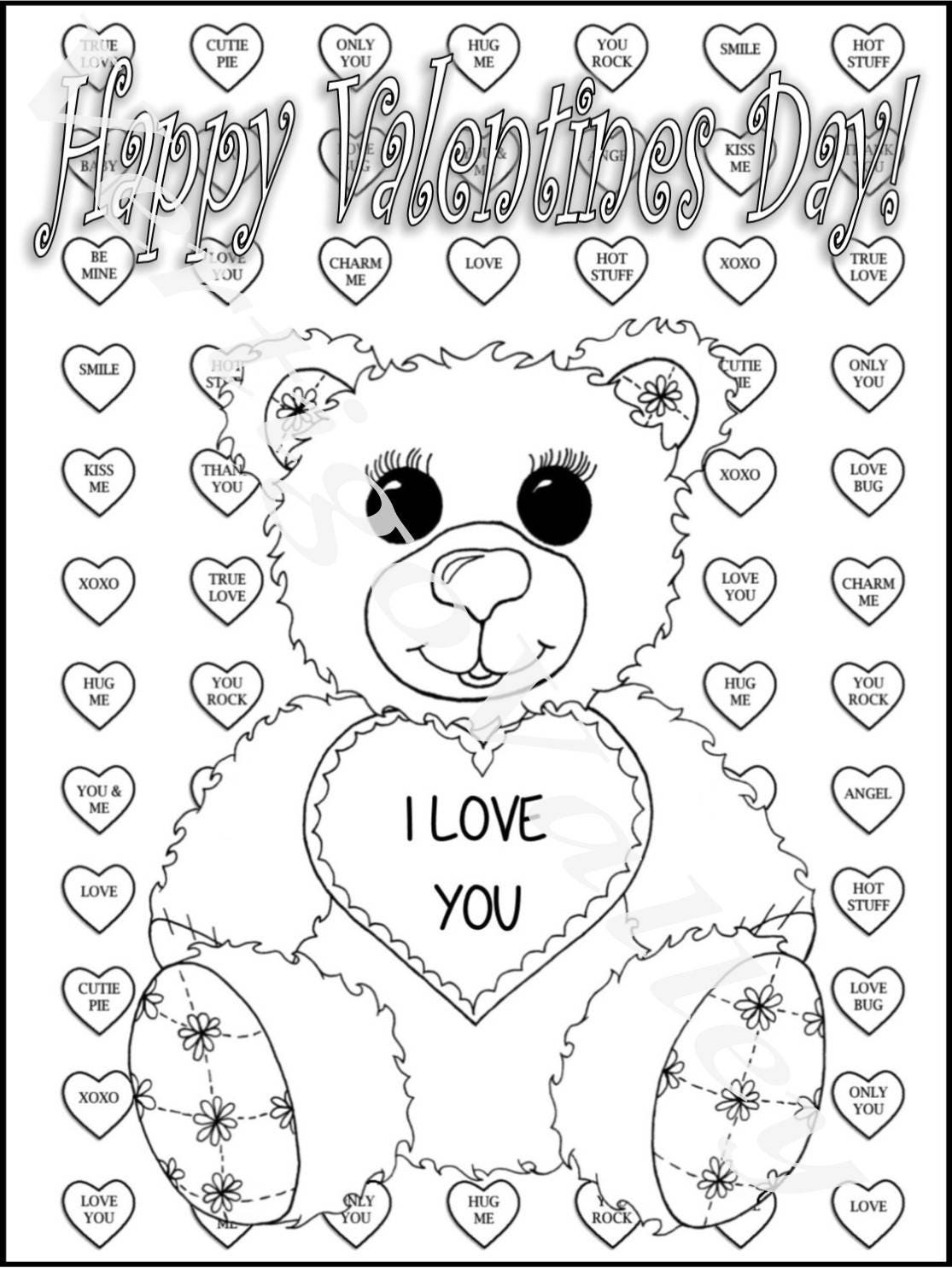 DIGITAL DOWNLOAD** Valentines Day Coloring Pages #1 Gifts Set ** - Etsy