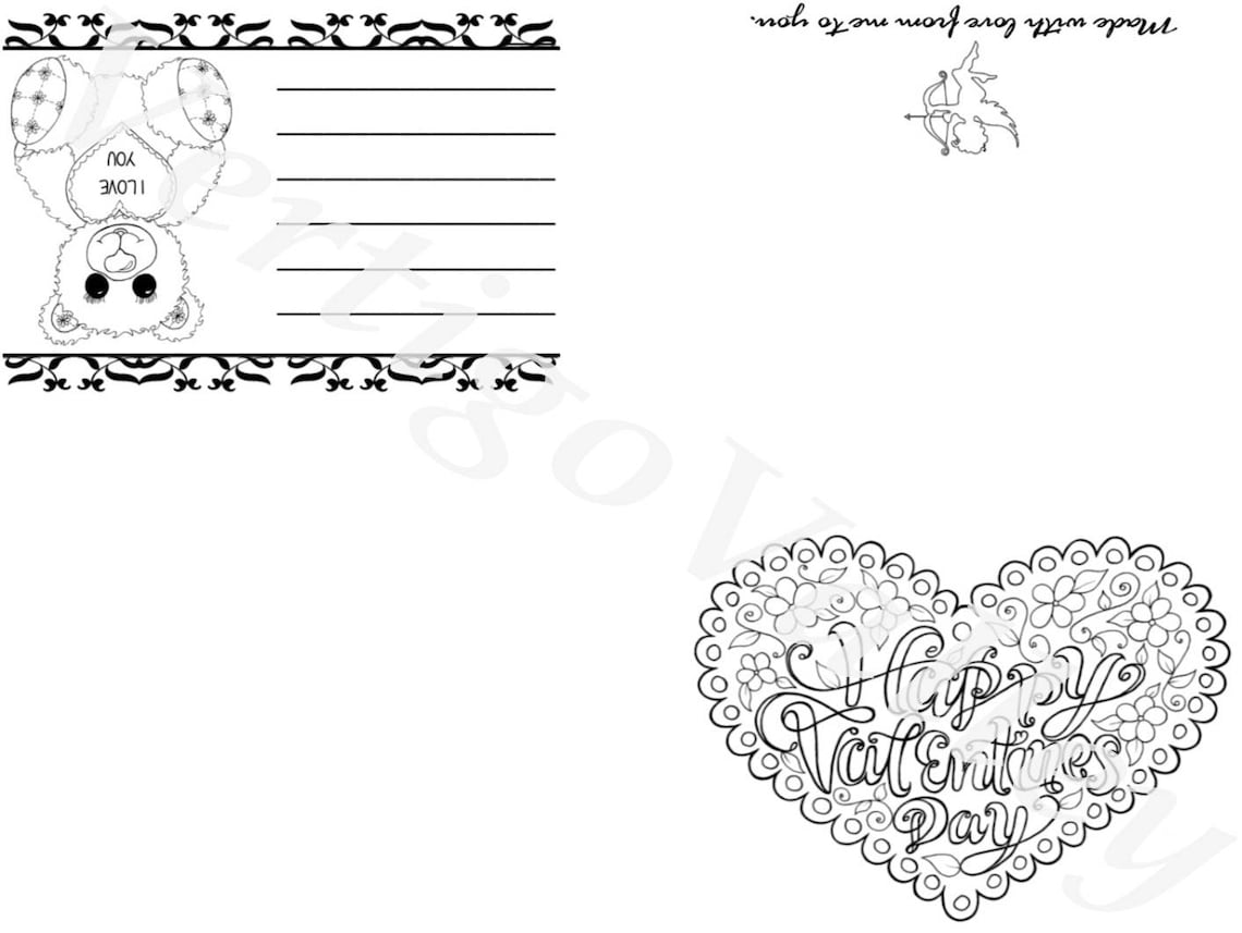 DIGITAL DOWNLOAD** Valentines Day Coloring Pages #1 Gifts Set ** - Etsy