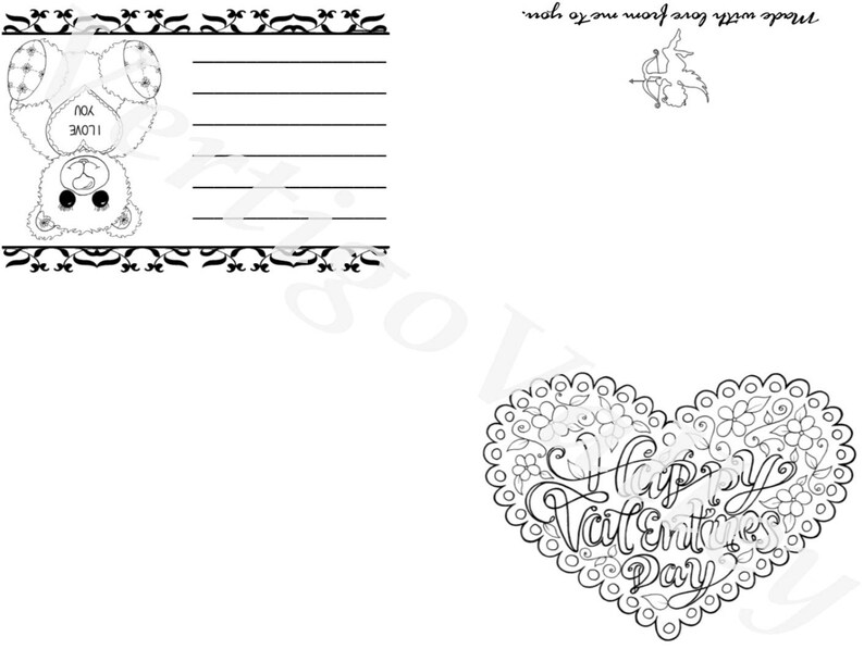 DIGITAL DOWNLOAD** Valentines Day Coloring Pages #1 Gifts Set ** - Etsy
