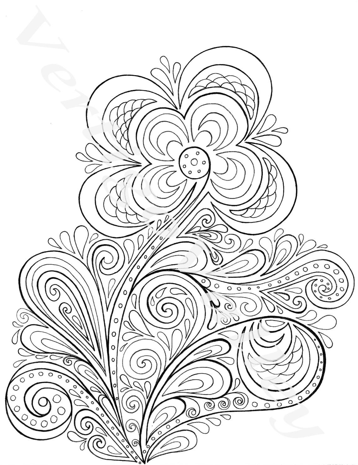 DIGITAL DOWNLOAD** Coloring Pages #5 Filigree Flower Set ** - Etsy