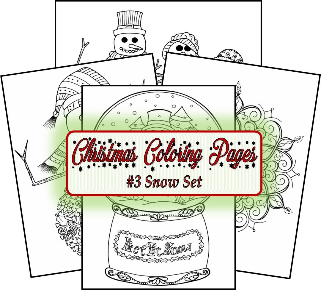 DIGITAL DOWNLOAD** Christmas Coloring Pages #3 Snow Set ** - Etsy