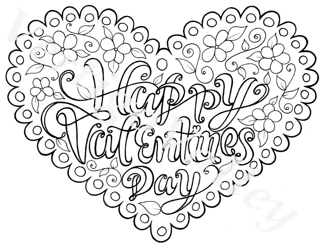 DIGITAL DOWNLOAD** Valentines Day Coloring Pages #1 Gifts Set ** - Etsy