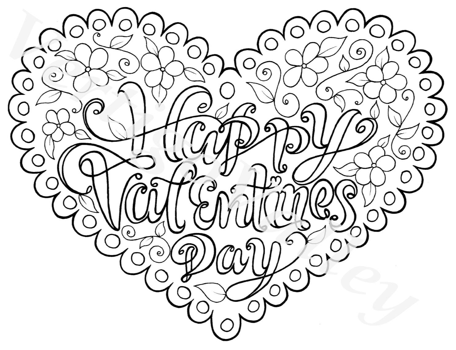 DIGITAL DOWNLOAD** Valentines Day Coloring Pages #1 Gifts Set ** - Etsy