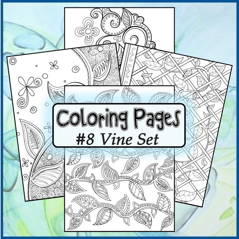 DIGITAL DOWNLOAD** Coloring Pages #8 Vines Set ** - Etsy