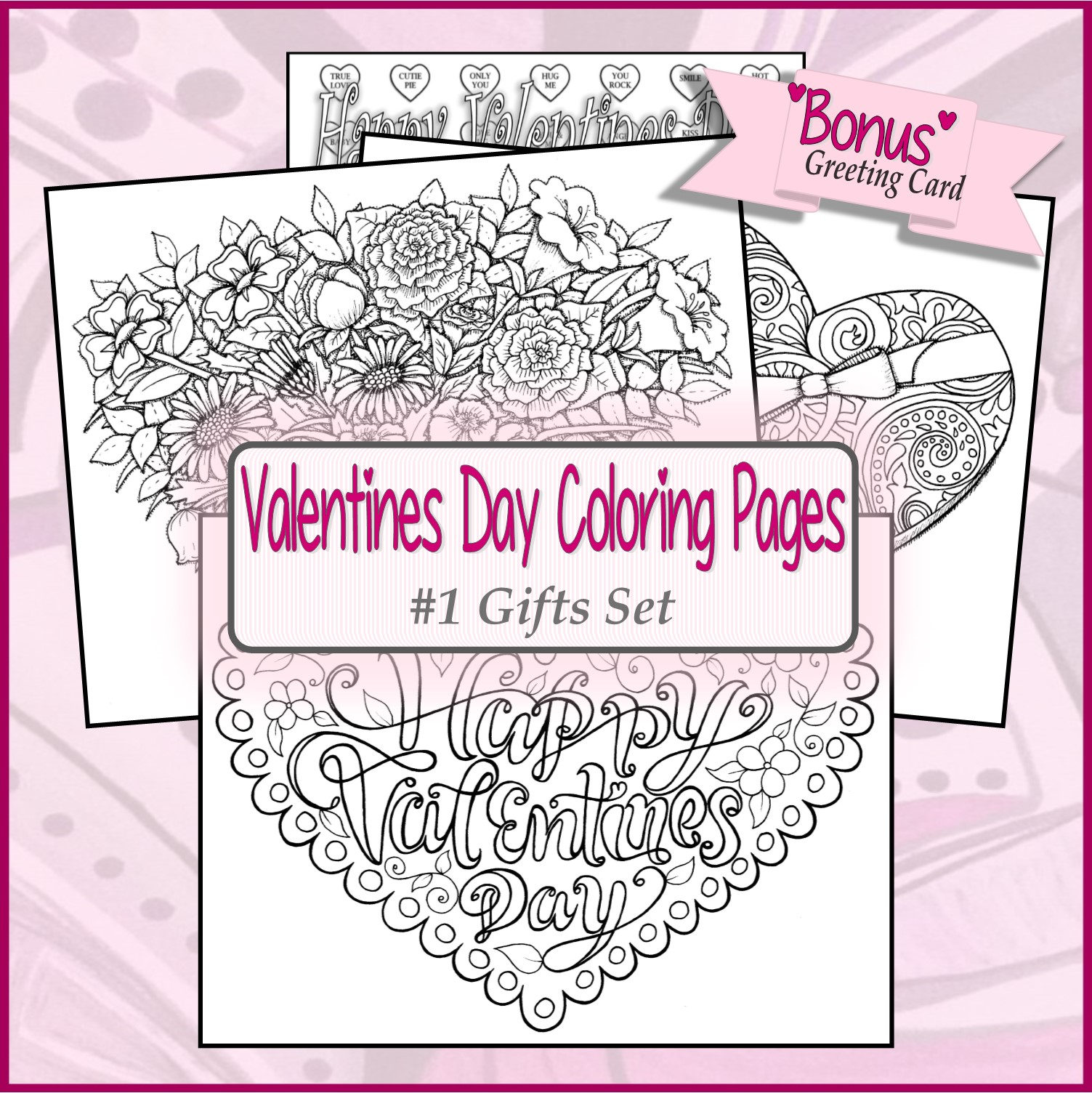 DIGITAL DOWNLOAD** Valentines Day Coloring Pages #1 Gifts Set ** - Etsy