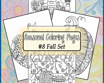 DIGITAL DOWNLOAD Seasonal Coloring Pages 1 Tree Set - Etsy