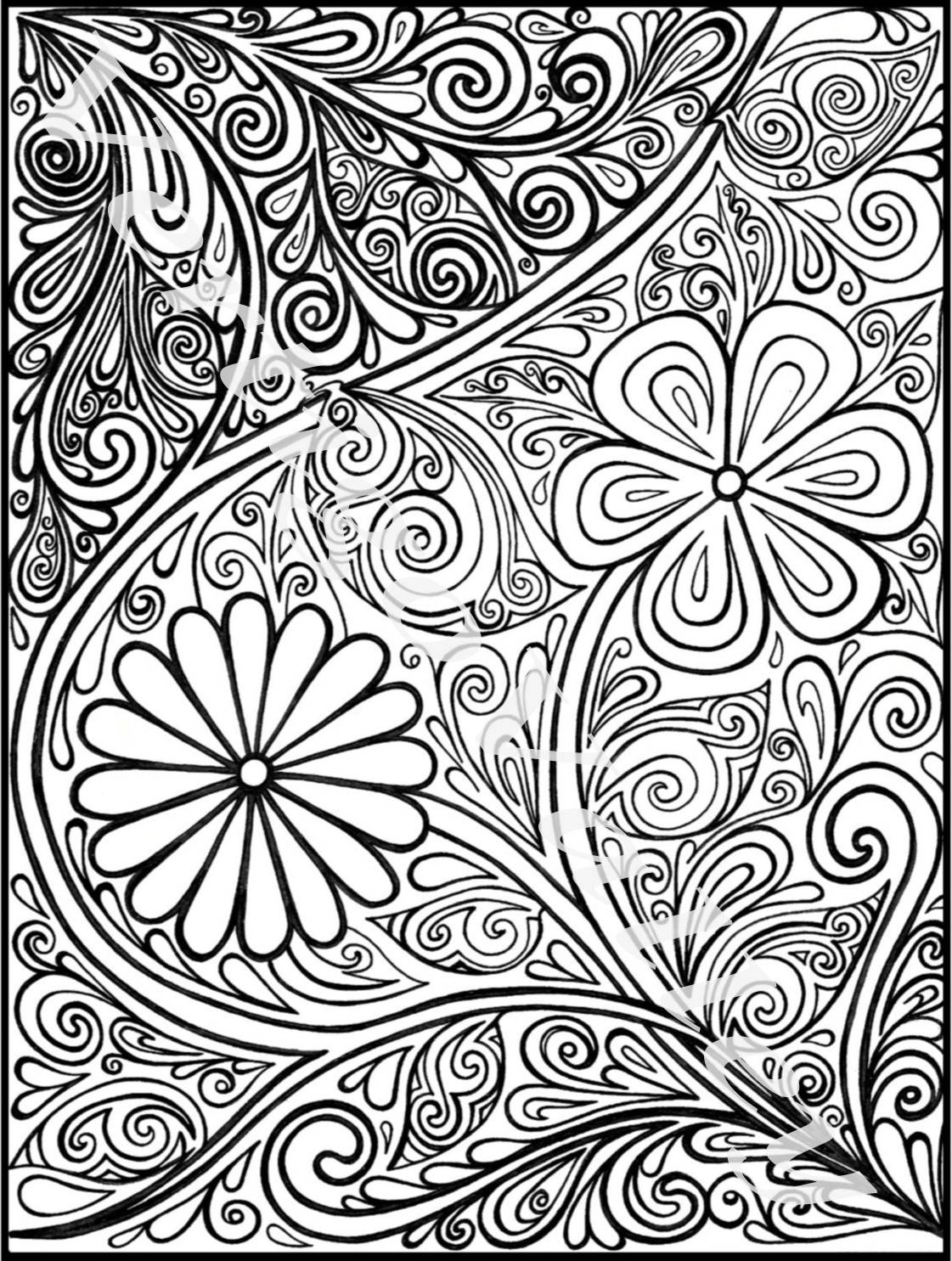 DIGITAL DOWNLOAD** Coloring Pages #5 Filigree Flower Set ** - Etsy