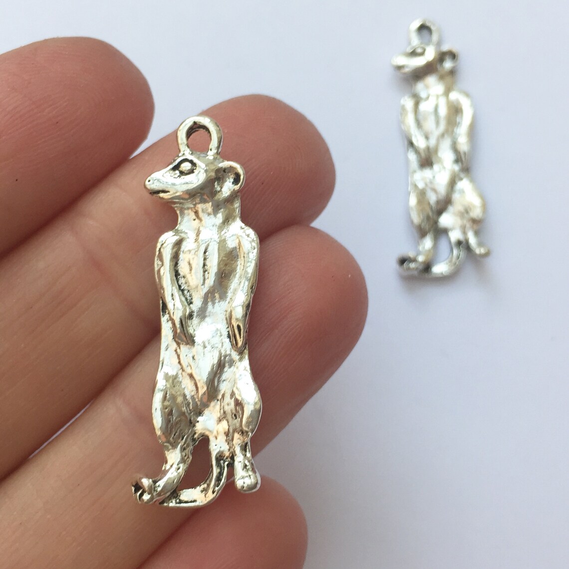 4 Meerkat Charm Antique Silver Tone ANIMAL12 - Etsy UK