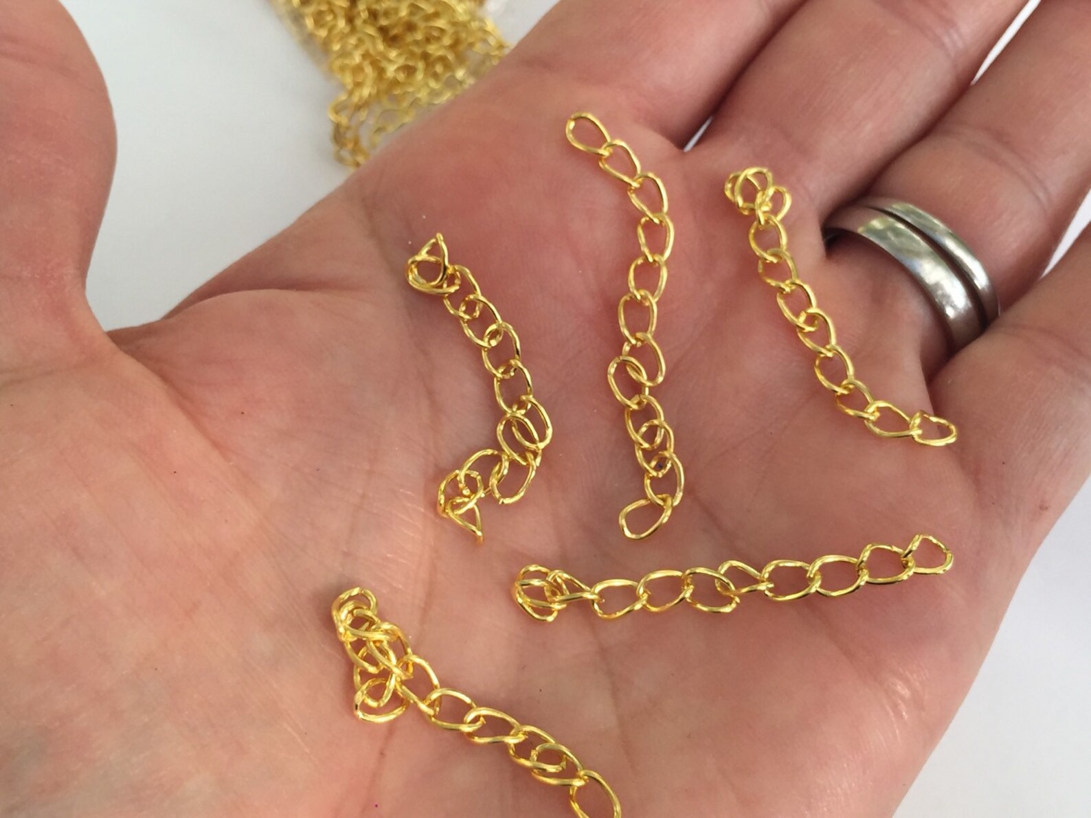 100 Extension Chains Gold Plated Tone 50x3mm FD1164 - Etsy UK