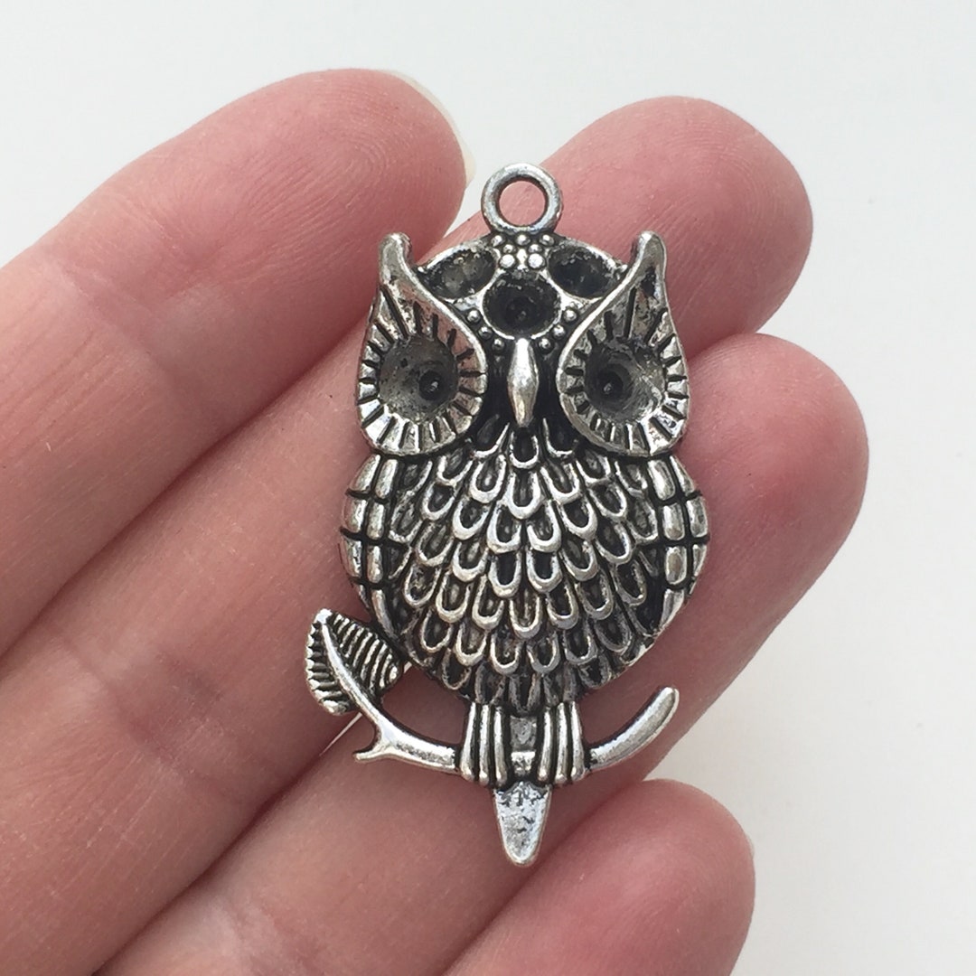 2 Encantos de Búho Antiguo Tono Plateado OWL08 - Etsy España