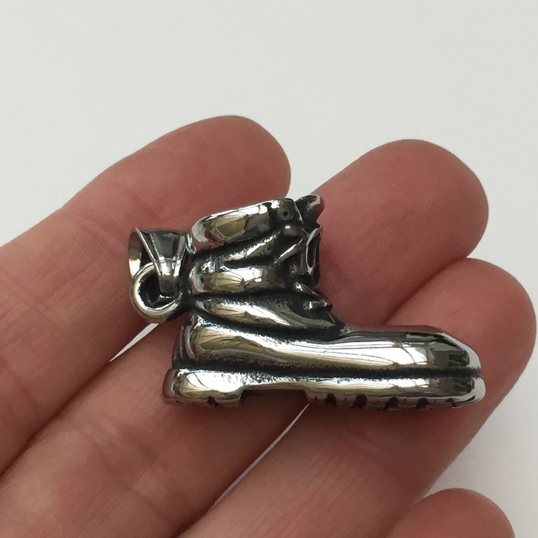 1 Boot Pendant Antique Silver Tone Stainless Steel REF A1 - Etsy