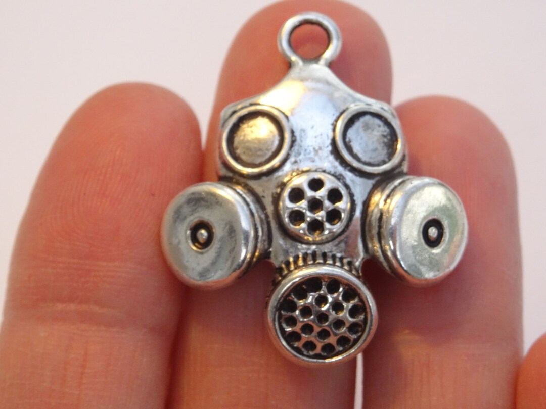 2 Gas Mask Charms Antique Silver 33 X 28mm SC7029 - Etsy