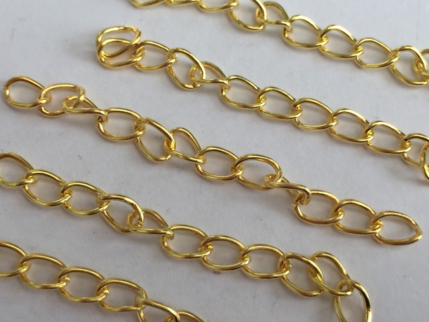 100 Extension Chains Gold Plated Tone 50x3mm FD1164 - Etsy UK