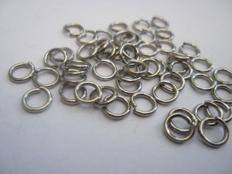 100 Open Jump Rings 6mm Stainless Steel Silver Tone 6 x 1mm | Etsy