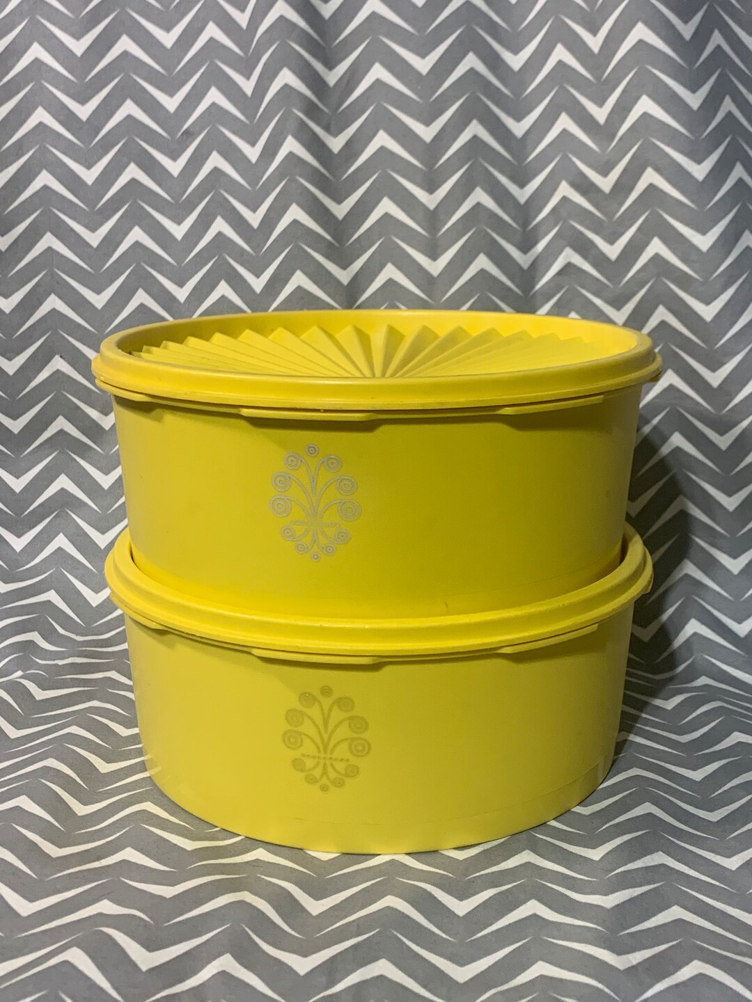 Tupperware Yellow Canisters (2) - Etsy