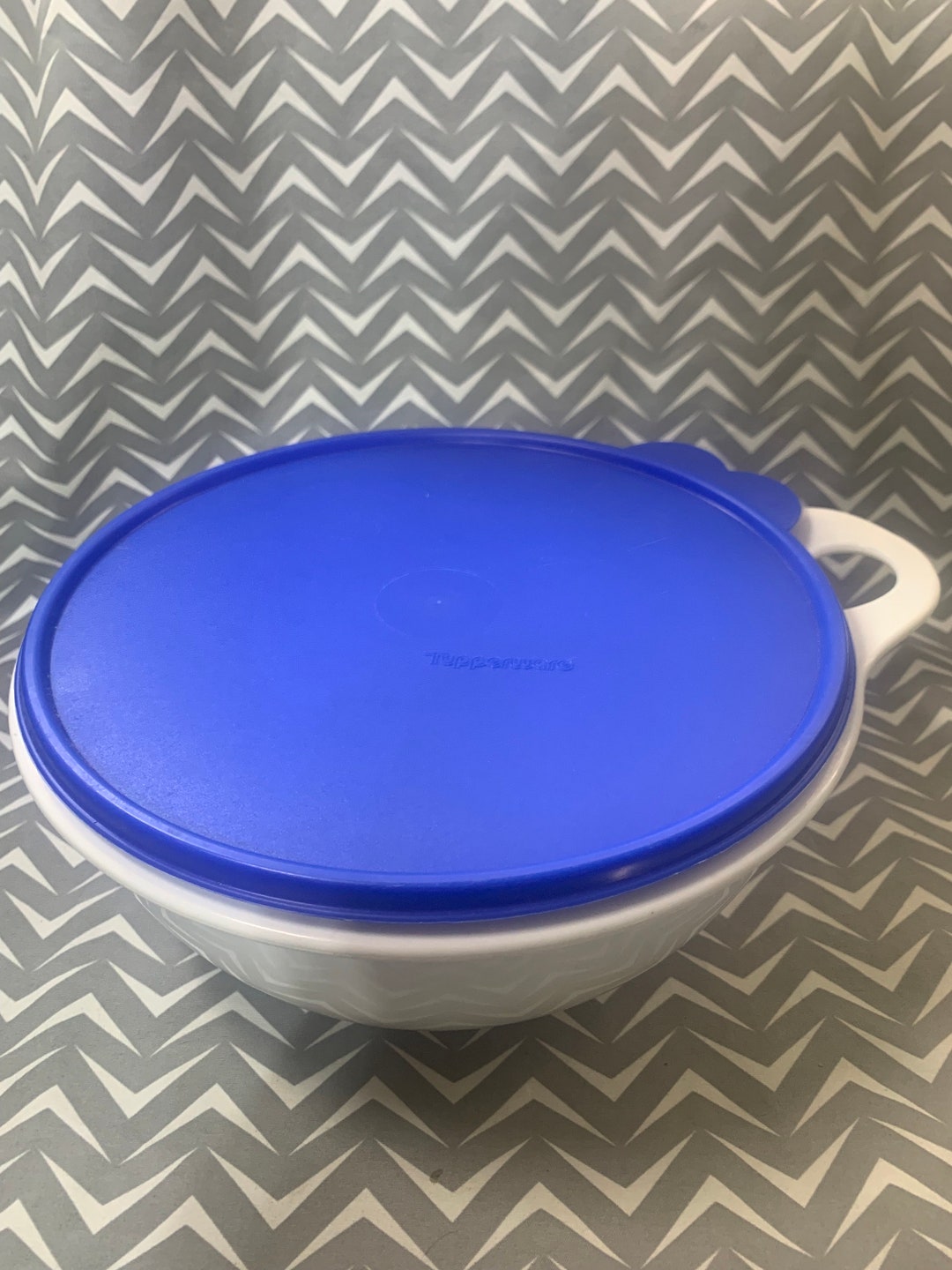Tupperware Thatsa Bowl Blue White 12 Cup - Etsy