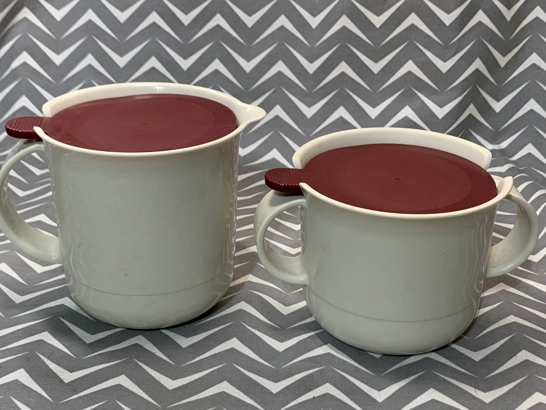 Tupperware Tabletop Sugar & Creamer Set in Burgundy HTF - Etsy