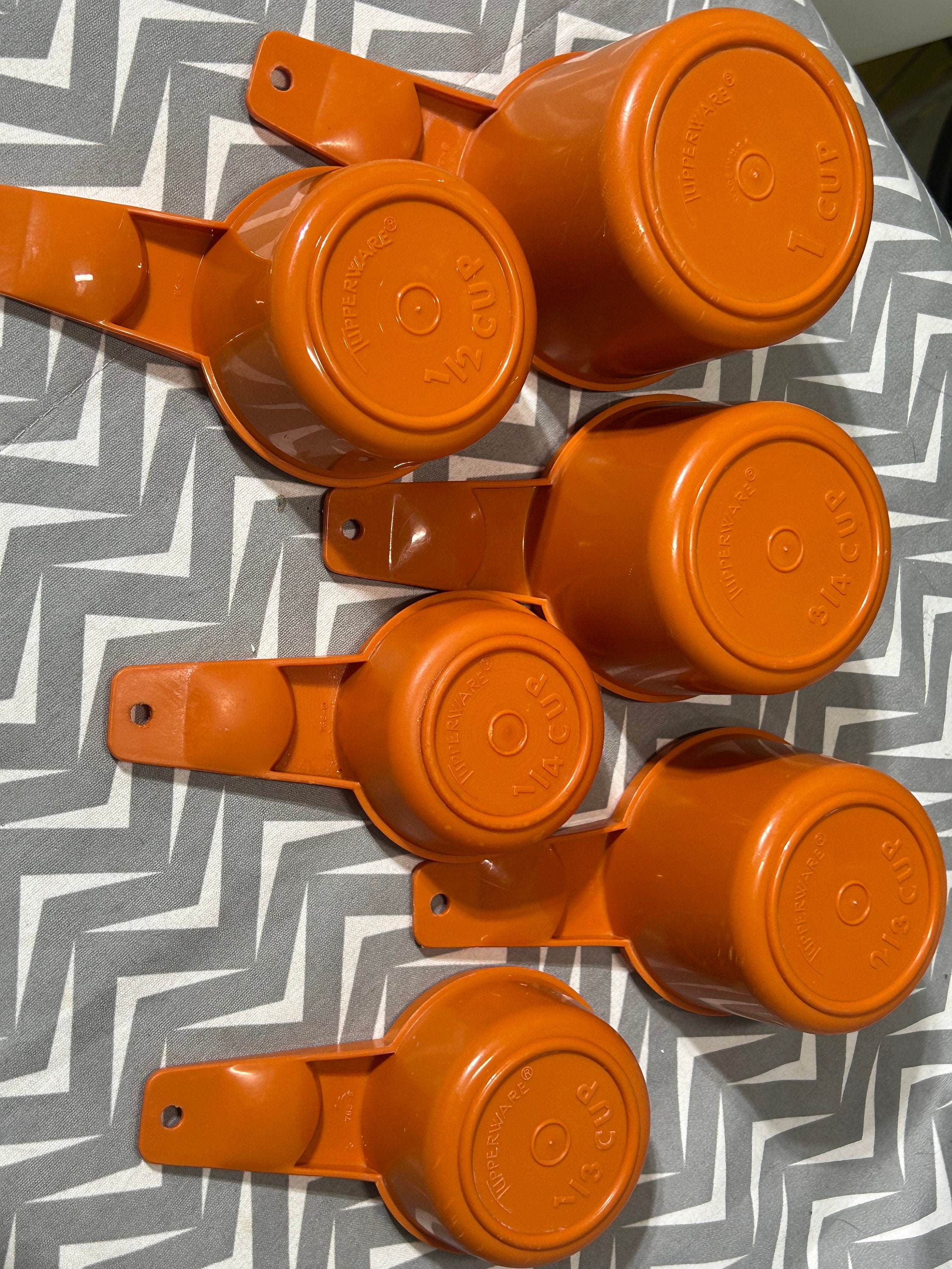 Vintage Tupperware Orange Measuring Cups - Etsy