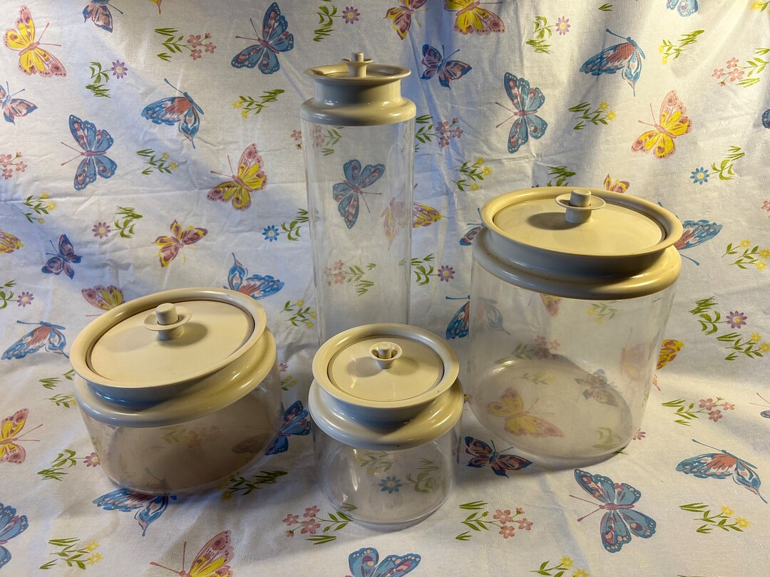 Tupperware Acrylic Canister Set Almond - Etsy