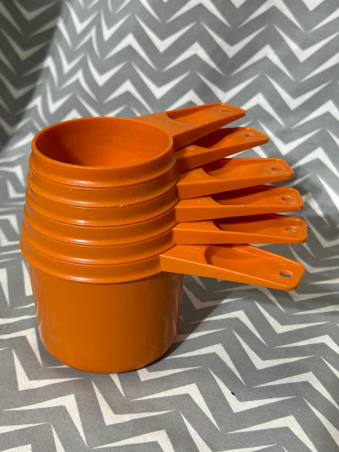Vintage Tupperware Orange Measuring Cups - Etsy