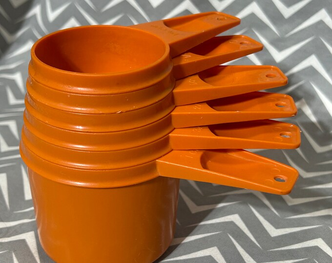 Vintage Tupperware Orange Measuring Cups - Etsy