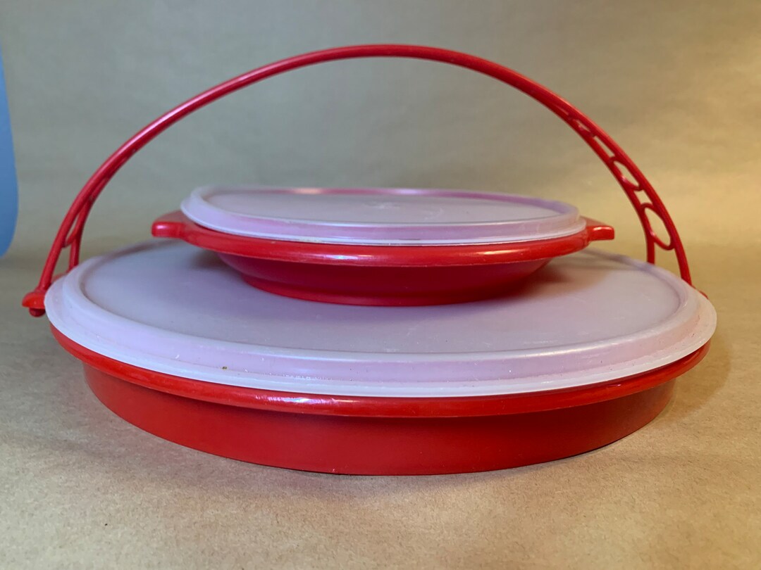 Red Tupperware Party Platter Set - Etsy