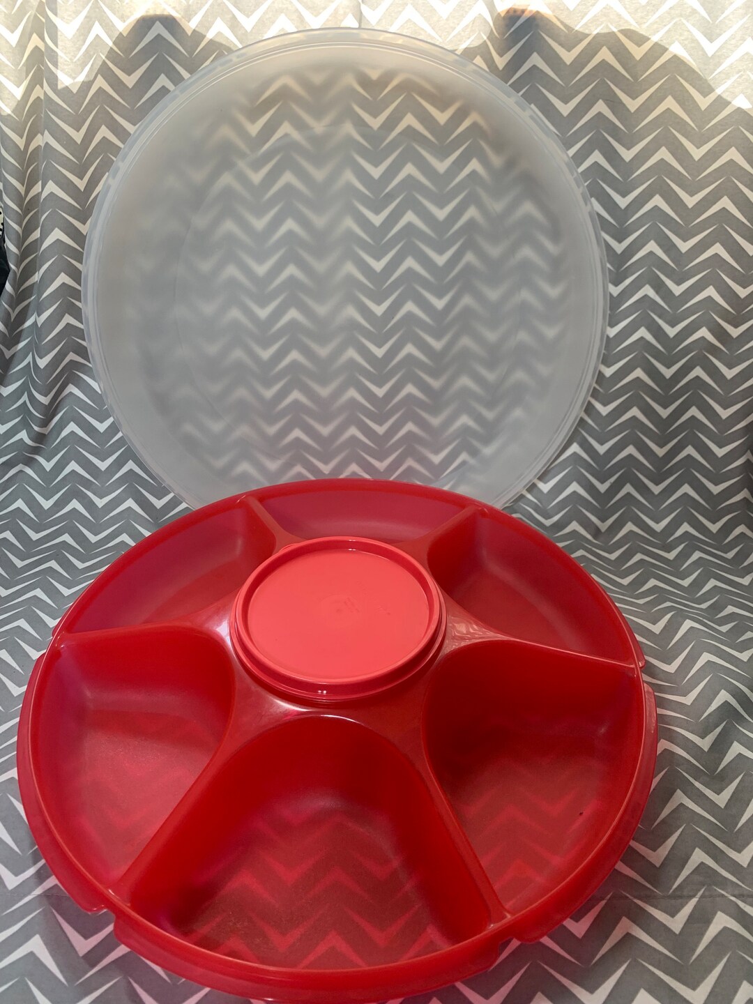 Tupperware Red Chip Dip Condiment Server - Etsy