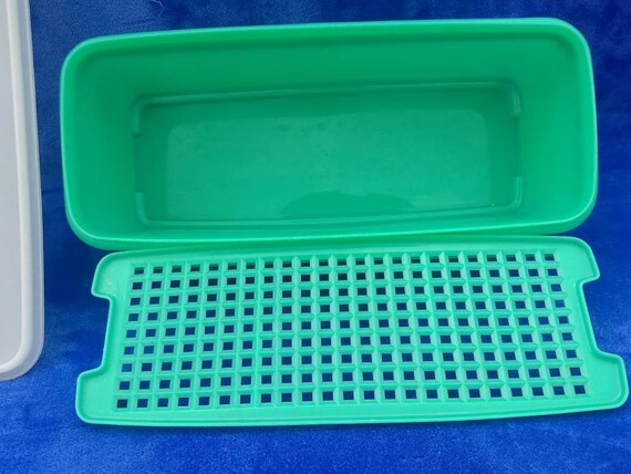 Jadite Green Tupperware Easy Crisp Vegetable and Celery Keepers Kitchen ...