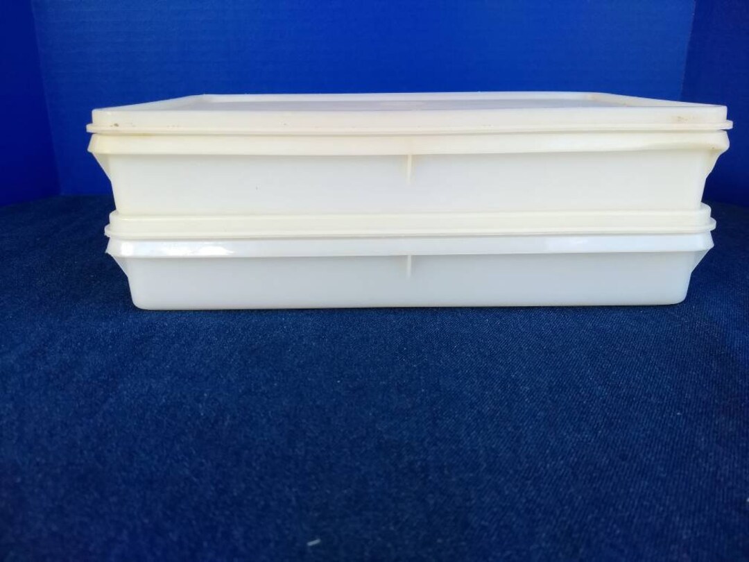 2 Vintage Tupperware Rectangular Flat Storage Keepers 794 - Etsy