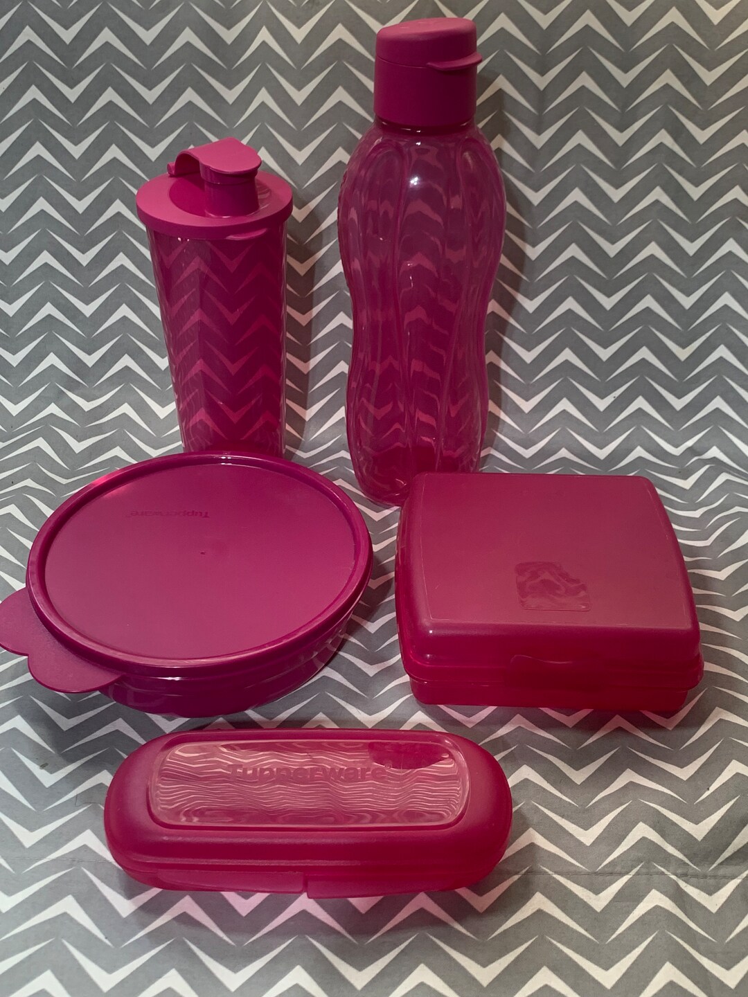 Tupperware Lunch Set Raspberry Pink (5) - Etsy