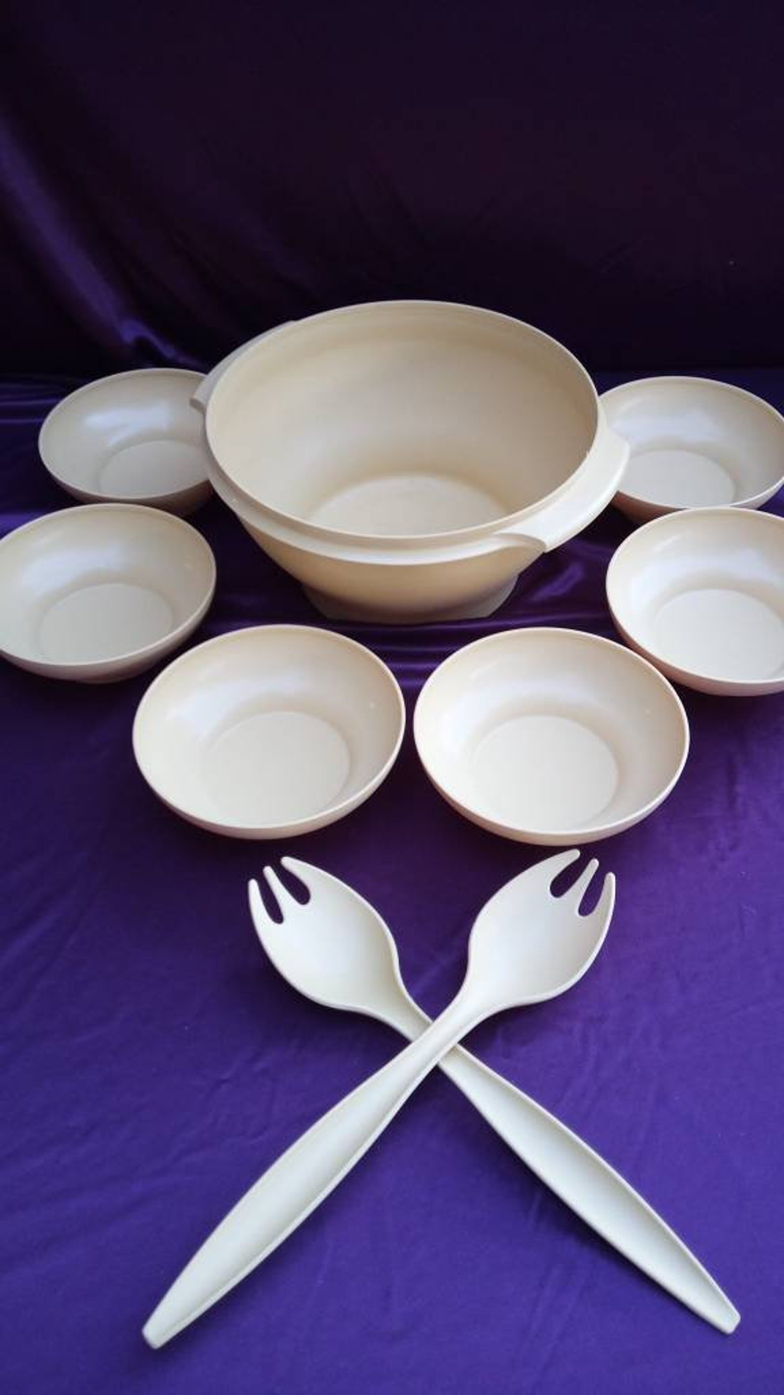Tupperware Salad Bowl Set With Salad Forks - Etsy