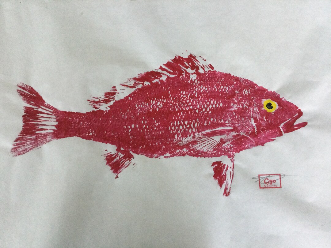 Snapper/gyotaku/japanese Art/original Gyotaku/fish Rubbings/gifts for Men/asian Art/wall Art ...
