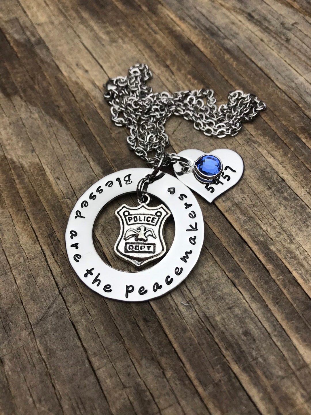 Blessed Are the Peacemakers, Custom Police Necklace, Key Chain, Police ...
