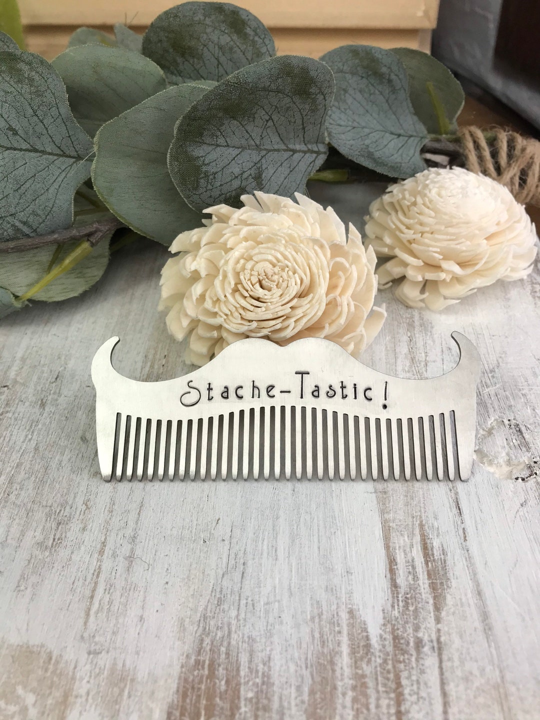 Custom Mustache Comb, Stainless Steel Beard Comb, Stache Tastic ...