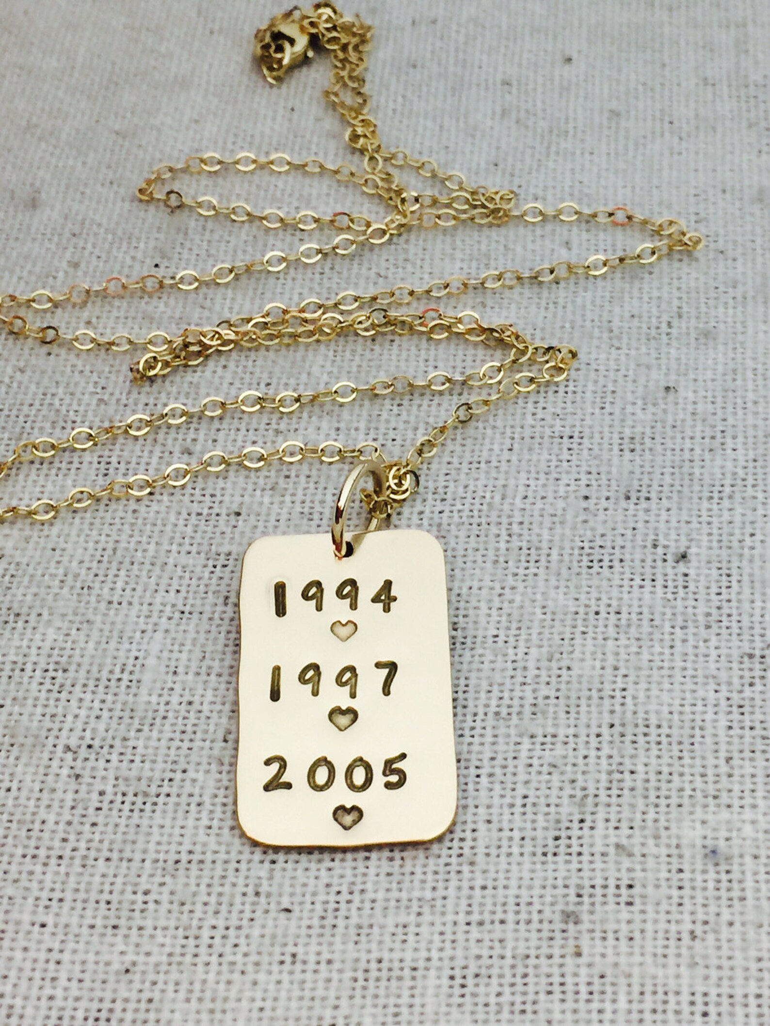 Gift for Mom-personalized Gold Dog Tag Necklace-birthdate - Etsy