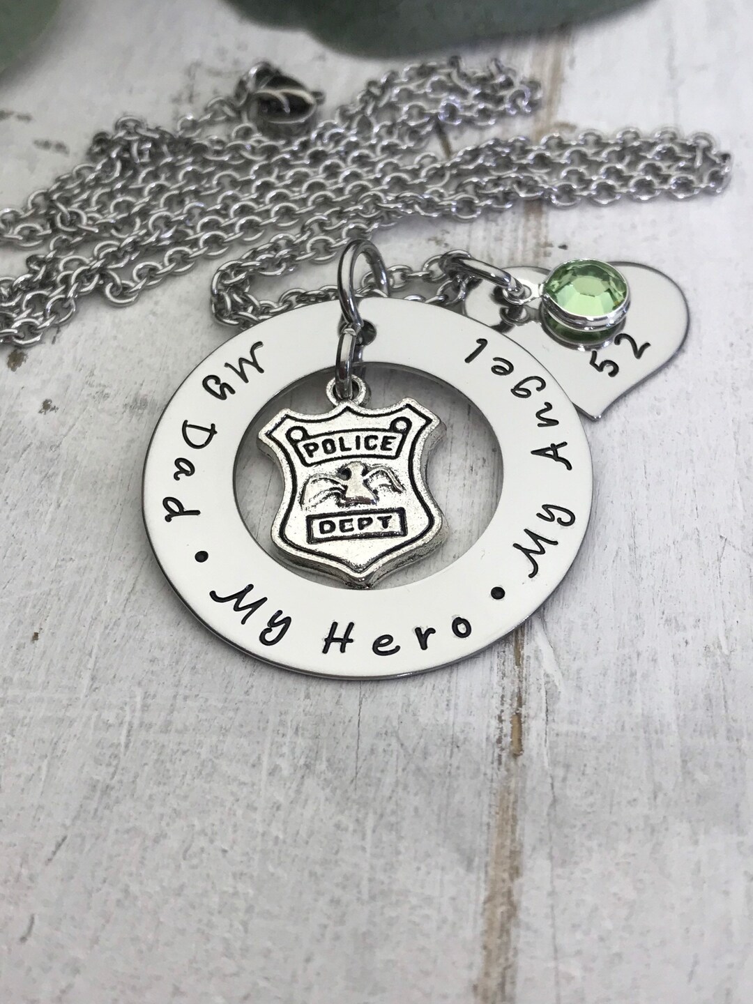 Custom Fallen Police Officer, Memorial Necklace, Thin Blue Thin, Police ...