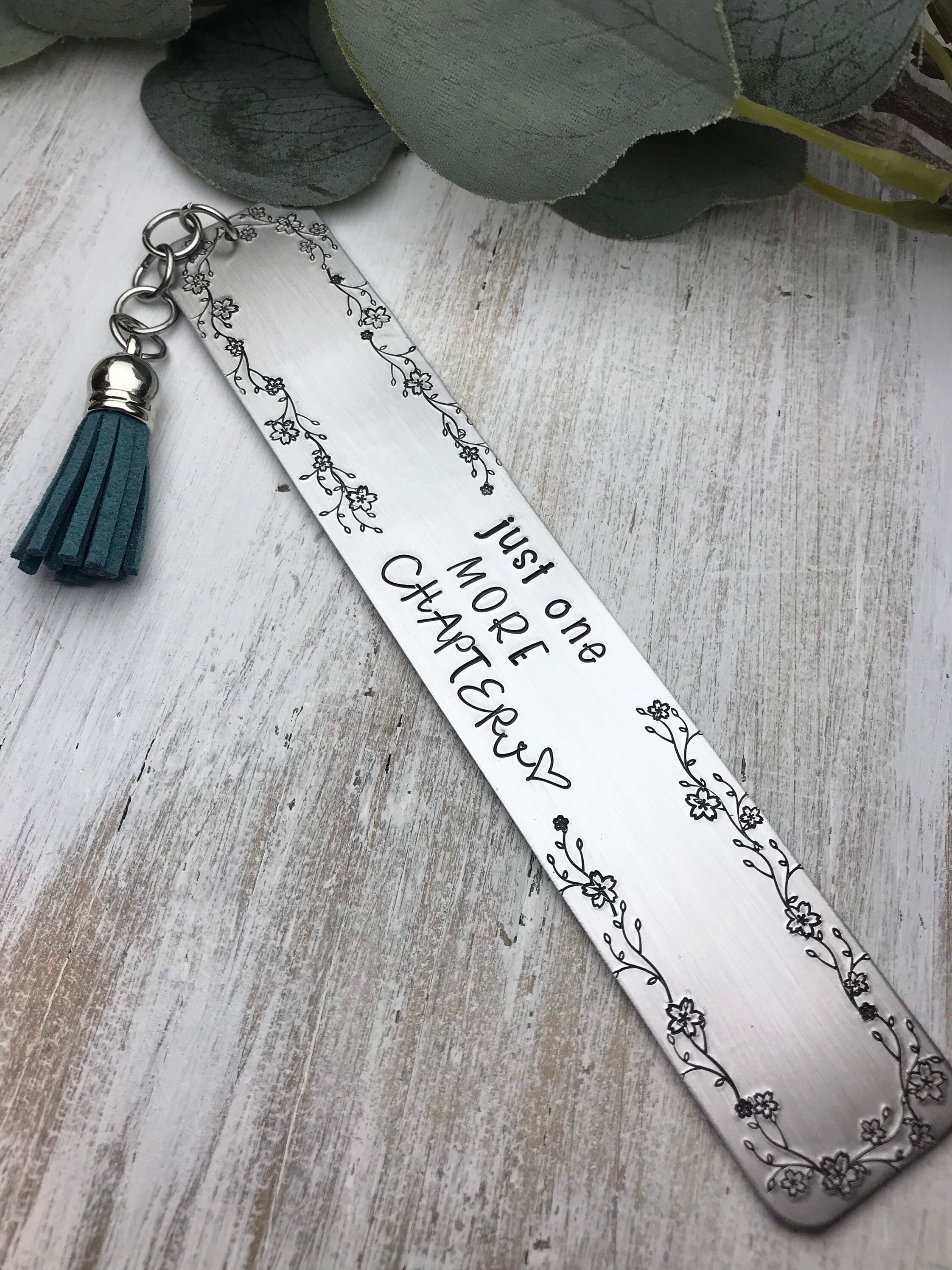 Bookmark Just One More Chapter Hand Stamped Bookmark Book | Etsy