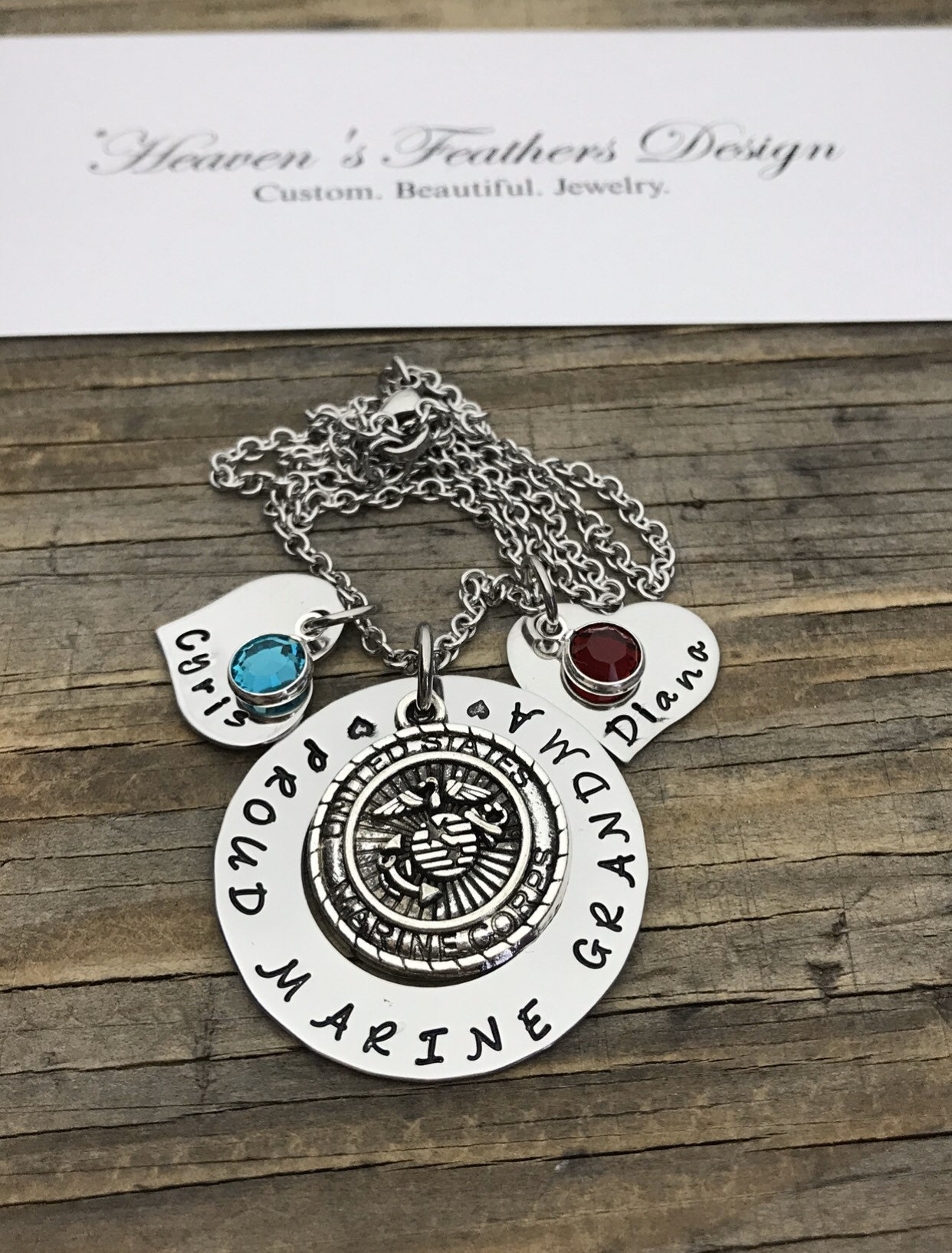 Custom Military Grandma Necklace, Proud Marine Grandma,coast Guard ...