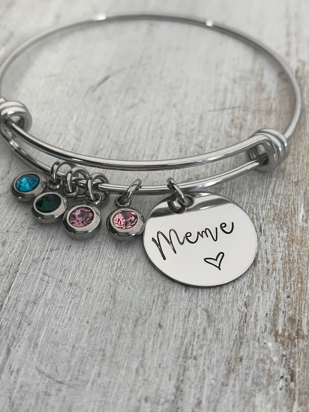 Personalized Meme Bracelet, Birthstone Bracelet, Grandchildren, Family ...