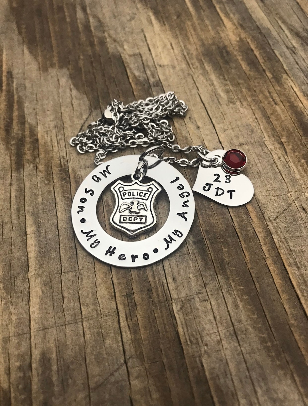 Custom Fallen Police Officer Memorial Necklace, My Son My Hero My Angel ...